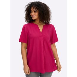 sheego Damen Tunika mit Spitze, pink, Gr&ouml;&szlig;e 50