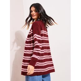 Friends Like These Strickjacke 'Friends Like These' Damen Gr&ouml;&szlig;e XXL bordeaux / pastellrot