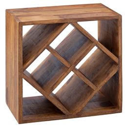 FineBuy Weinregal FB50958 Flaschenregal Holz Weinflaschenhalter massiv Holzregal