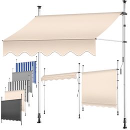 Kesser&reg; Klemmmarkise mit Handkurbel Balkon, Balkonmarkise ohne Bohren, UV-best&auml;ndig h&ouml;henverstellbar wasserabweisend , Sonnenschutz, Terrassen&uuml;berdachung , einfache Montage