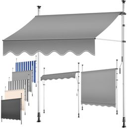 Kesser&reg; Klemmmarkise mit Handkurbel Balkon, Balkonmarkise ohne Bohren, UV-best&auml;ndig h&ouml;henverstellbar wasserabweisend , Sonnenschutz, Terrassen&uuml;berdachung , einfache Montage