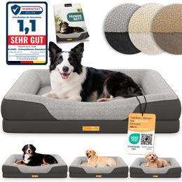 ELONEO Orthop&auml;disches Hundebett, Grau - Gr&ouml;&szlig;e M