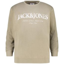 Jack & Jones Gro&szlig;e Gr&ouml;&szlig;en Jack&Jones Sweatshirt mit Label-Print Farbe oliv Gr&ouml;&szlig;e: 8XL