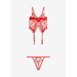 bonprix Corsage und Tanga String (2-tlg.Set), rot