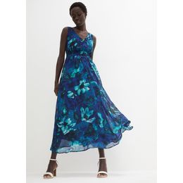 bonprix Chiffon Maxikleid, blau, Gr.36, Geschmackvolles Kleid im Maxi-Stil mit weitem Rock