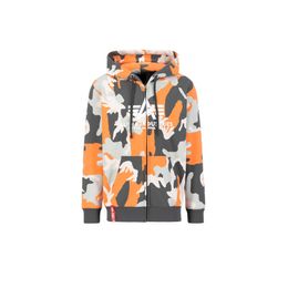 Alpha Industries Sweatjacke Herren Gr&ouml;&szlig;e XXL anthrazit / hellgrau / mandarine / wei&szlig;