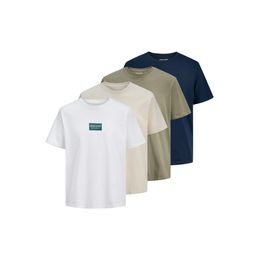 Jack & Jones Jack & Jones T-Shirt 'JJFRANK' Herren Gr&ouml;&szlig;e S beige / navy / apfel / wei&szlig;