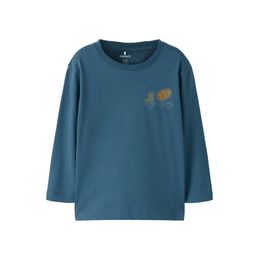 name it Shirt 'NMMBERLAN' Jungen Gr&ouml;&szlig;e 98 taubenblau / dunkelorange