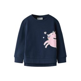 name it Sweatshirt 'NMFBIRKY' M&auml;dchen Gr&ouml;&szlig;e 116 navy / rosa / silber / wei&szlig;