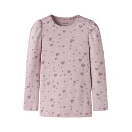 name it Shirt 'NMFBHEART' M&auml;dchen Gr&ouml;&szlig;e 116 sand / flieder / mauve