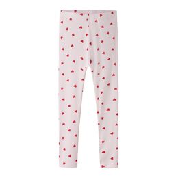 name it Leggings 'NMFBHEART' M&auml;dchen Gr&ouml;&szlig;e 116 pastellpink / rot