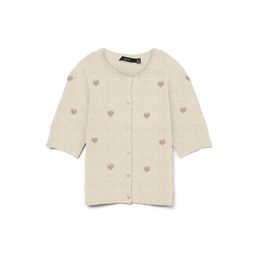 V&eacute;ro Moda VERO MODA Knit Cardigan 'VMDoffy Intarsia' female size L Beige / Cream