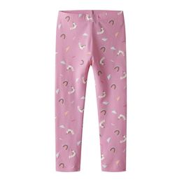 name it Leggings 'NMFBILONA' M&auml;dchen Gr&ouml;&szlig;e 116 hellblau / rosa / magenta / wei&szlig;