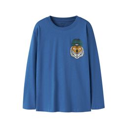 name it Shirt 'NKMVELDO' Jungen Gr&ouml;&szlig;e 122/128 blau / cognac / smaragd / wei&szlig;