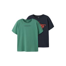 name it T-Shirt 'Benno' Jungen Gr&ouml;&szlig;e 122/128 gr&uuml;n / rot / schwarz