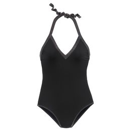 JETTE Badeanzug Damen Gr&ouml;&szlig;e L schwarz / silber