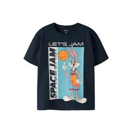 name it T-Shirt 'NKMFLY SPACEJAM' Jungen Gr&ouml;&szlig;e 134/140 navy / himmelblau / orange / wei&szlig;
