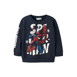 name it Sweatshirt 'NMMFLOYD SPIDER' Jungen Gr&ouml;&szlig;e 92 blau / navy / rot / wei&szlig;
