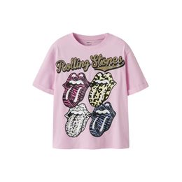 name it T-Shirt 'NKFFURA ROLLINGS' M&auml;dchen Gr&ouml;&szlig;e 122/128 hellgelb / rosa / schwarz / wei&szlig;