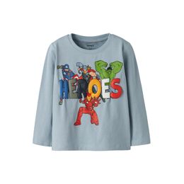 name it Shirt 'NMMFLINT MARVEL' Jungen Gr&ouml;&szlig;e 104 rauchblau / royalblau / gr&uuml;n / rot