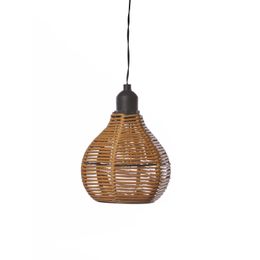Luxform H&auml;ngeleuchte "Luxform Hanging Lamp Rattan", H: 39cm, 1 Stk., braun, Wohnzimmer, Leuchten, LED-H&auml;ngeleuchte, batteriebetrieben, warmwei&szlig;