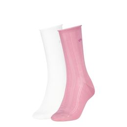 Calvin Klein Damen Socken "CK WOMEN SOCK PELERINE"rose pink, Baumwollmischung, Socken, mit kleinem Rollbund, elastisch, Cotton-Mix