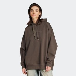 Damen Kapuzensweatshirt "ESSENTIALS LINEAR OVERSIZED HOODIE", gr&uuml;n, Gr. L, adidas originals, Obermaterial: 82% Baumwolle, 18% Polyester, Sweatshirts,