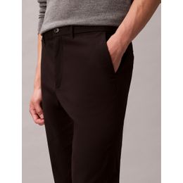 Calvin Klein Herren Chinohose "SLIM SATEEN CHINO TROUSER"schwarz, Gr. 38, unifarben, Web, Obermaterial: 97% Baumwolle, 3% Elasthan, Hosen, slim fit