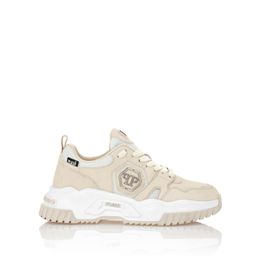 Philipp Plein Damen Sneaker "Hexagon", Gr. 4506, beige, Schuhe