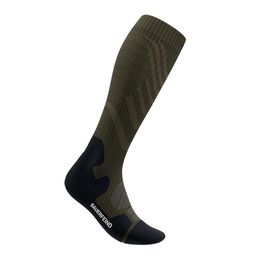 Bauerfeind Herren Sportsocken "Outdoor Merino Compression Socks", Gr. 38, gr&uuml;n, Polyamid, unifarben mit Farbeinsatz, Socken, Erste Hilfe Artikel