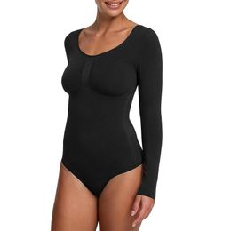 Cfab By Creamy Fabrics Shaping Bodysuit 'Bodysuit Sculpting Shapewear Longsleeve mit String' female Black size S