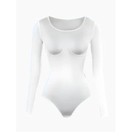 Cfab By Creamy Fabrics Shaping Bodysuit 'Longsleeve Bodysuit Sculpting Shapewear' female White size L