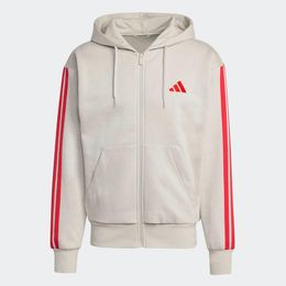 adidas Sportswear Sportsweatjacke Herren Gr&ouml;&szlig;e XL beige / rot