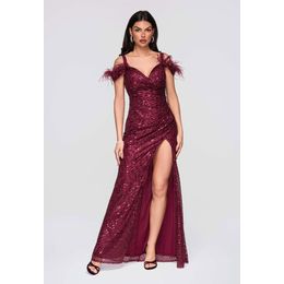 Ombre Abendkleid Damen Gr&ouml;&szlig;e 36 bordeaux Winterkleid
