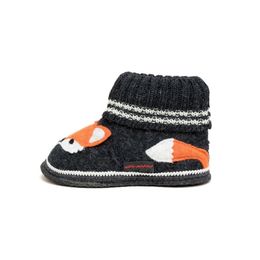 Kitz-Pichler Slippers 'H&uuml;ttenschuhe Schwaz Appl. Fuchs' boy Black size 21