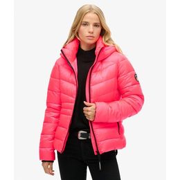 Superdry Damen Wattierte Fuji Steppjacke mit Kapuze Pink - Gr&ouml;&szlig;e: 36 20822185005991ZP030