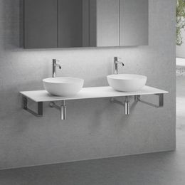 neoro n50 Konsolenplatte mit Waschtisch doppelt B: 140,5 H: 30 T: 51,5 cm, 2#BN0064WM+BN0408WM+BN0504WM+2#BN000003+BN000001,