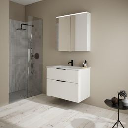 Burgbad Eqio Schrank mit Slim Keramik-Waschtisch, mit Spiegelschrank, SHCP082F6582C0001G0200,