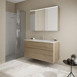 Burgbad Eqio Schrank mit Slim Keramik-Waschtisch, mit Spiegelschrank, SHCP122RF6423C0001G0146,