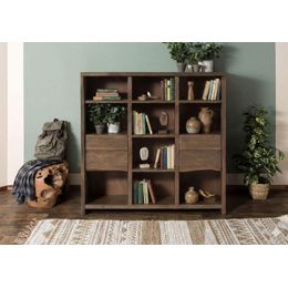 B&uuml;cherregal Mango 142x45x145 braun ge&ouml;lt PURE MANGO #208