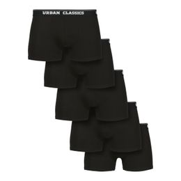 Urban Classics Herren Boxershorts "Urban Classics Herren Organic Boxer Shorts 5-Pack", Gr. Sschwarz, 95% Baumwolle, 5% Polyester, Unterhosen