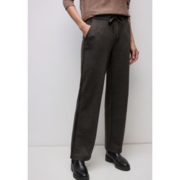 Jogger Pants Street One, Damen, Gr. 44, L&auml;nge 30, deep roast braun, Stoff, 61% Viskose, 25% Polyamid, 9% Polyester, 5% Elasthan, unifarben, comfort fit lang, Hosen, High Waist