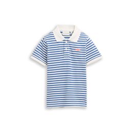 Tom Tailor Jungen Poloshirt, blau, Gr. 92, gestreift, Jersey, Obermaterial: 100% Baumwolle, Shirts, mit Print