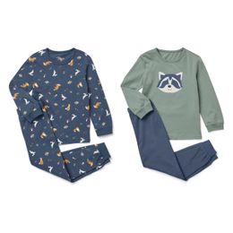 Tchibo - 2 Kinder-Pyjama-Sets - Jungen - Gr. 122/128 - dunkelblau/print
