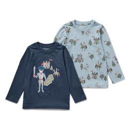 Tchibo - 2 Kinder-Langarmshirts - Jungen - Gr. 110/116 - dunkelblau
