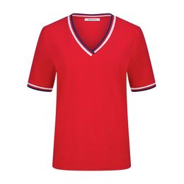 Peter Hahn - T-Shirt mit V-Ausschnitt, rot, Gr. 44 / L - Baumwolle