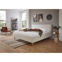 Meise M&ouml;bel Polsterbett MEISE.M&Ouml;BEL "Mattis", beige, B:201cm H:105cm L:218cm, Bezug Bett: Multicolor (100% Polyester), Betten, Polsterbett, Topseller, wahlweise mit Bettkasten