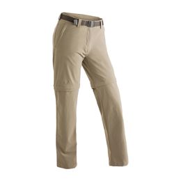 Outdoorhose Maier Sports "Nata 2", Damen, Gr. 42, Normalgr&ouml;&szlig;en, beige (dunkelbeige), 90% Polyamid, 10% Elasthan, Hosen Outdoorhose, Damen Zip-Off Wanderhose, atmungsaktive Trekkinghose, Regular Fit