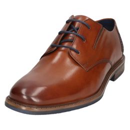 Schn&uuml;rschuh Bugatti, Herren, Gr. 40, braun (cognac), Leder, Basic, Schuhe Schn&uuml;rschuh, Business Schuh, Anzugschuh, Abendschuh mit Wechselfu&szlig;bett