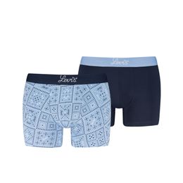 Levi's Boxershorts LEVI'S "LEVIS MEN BANDANA AOP BOXER BRIEF 2P", Herren, Gr. S, blau combo, Single Jersey, Obermaterial: 95% Baumwolle, 5% Elasthan, k&ouml;rpernah, Unterhosen Boxershorts